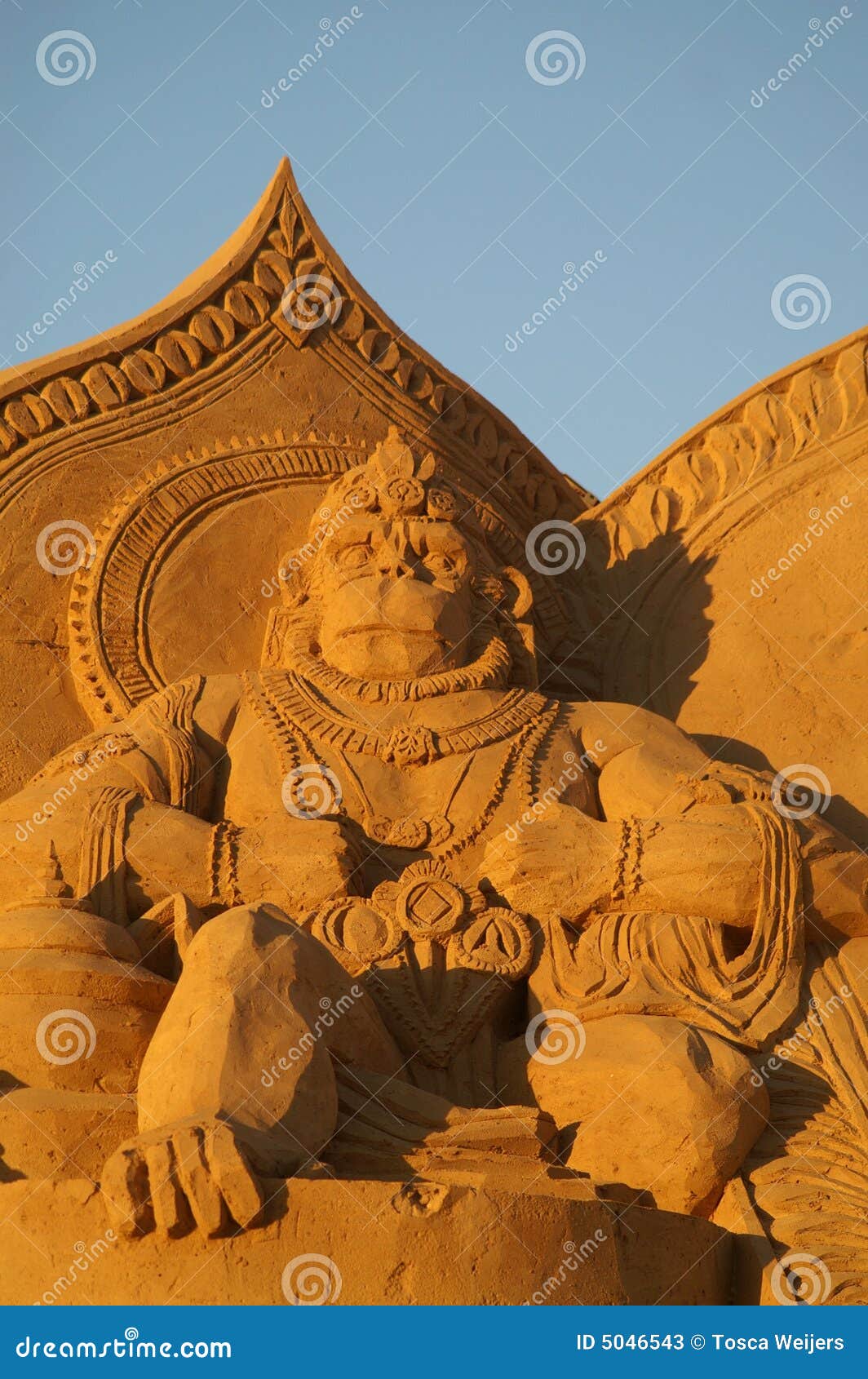 Sand sculpture monkey king stock image. Image of apple - 5046543