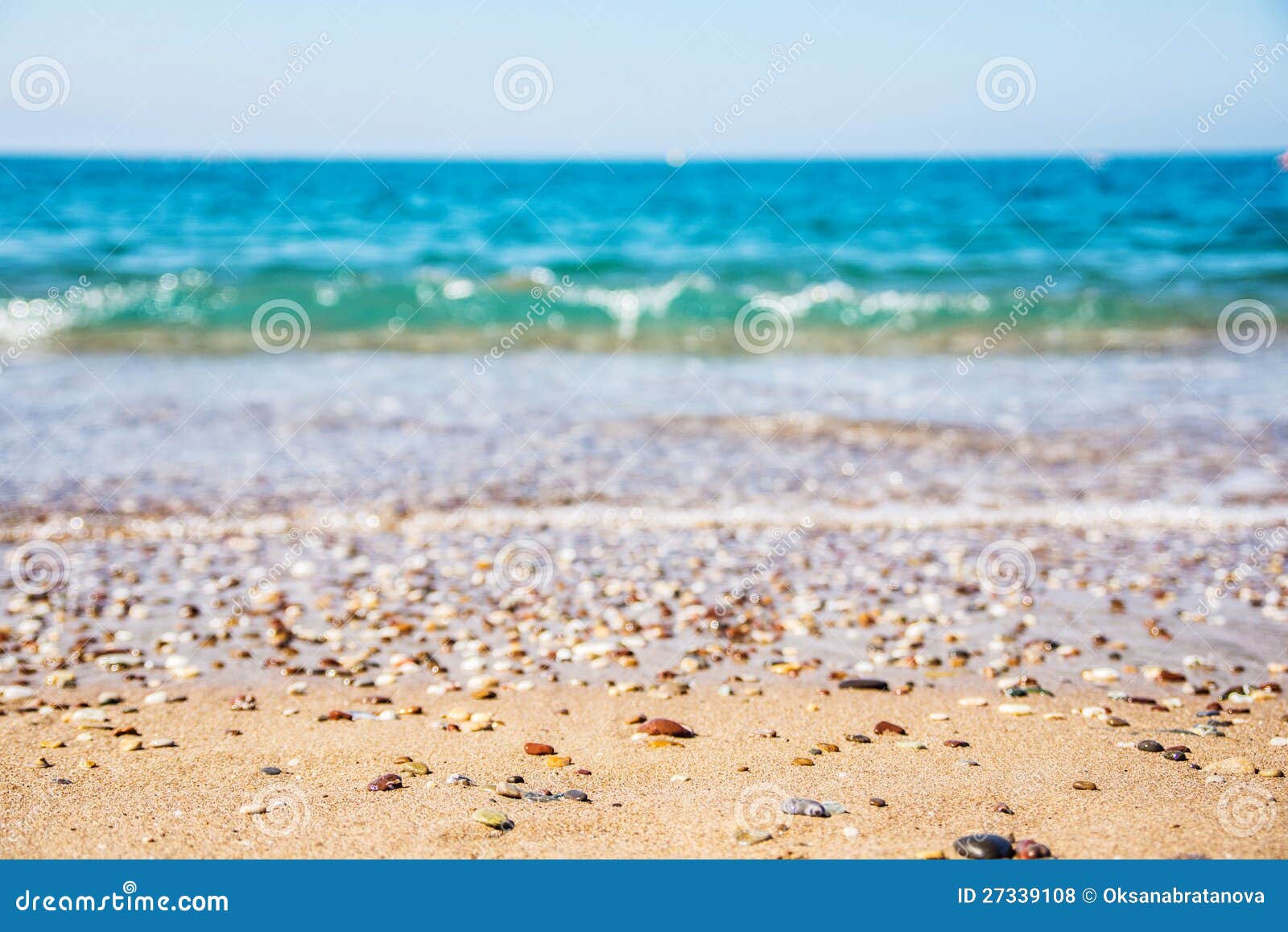 Sand-and-shingle Beach and the Blue Wave Stock Photo - Image of beauty ...