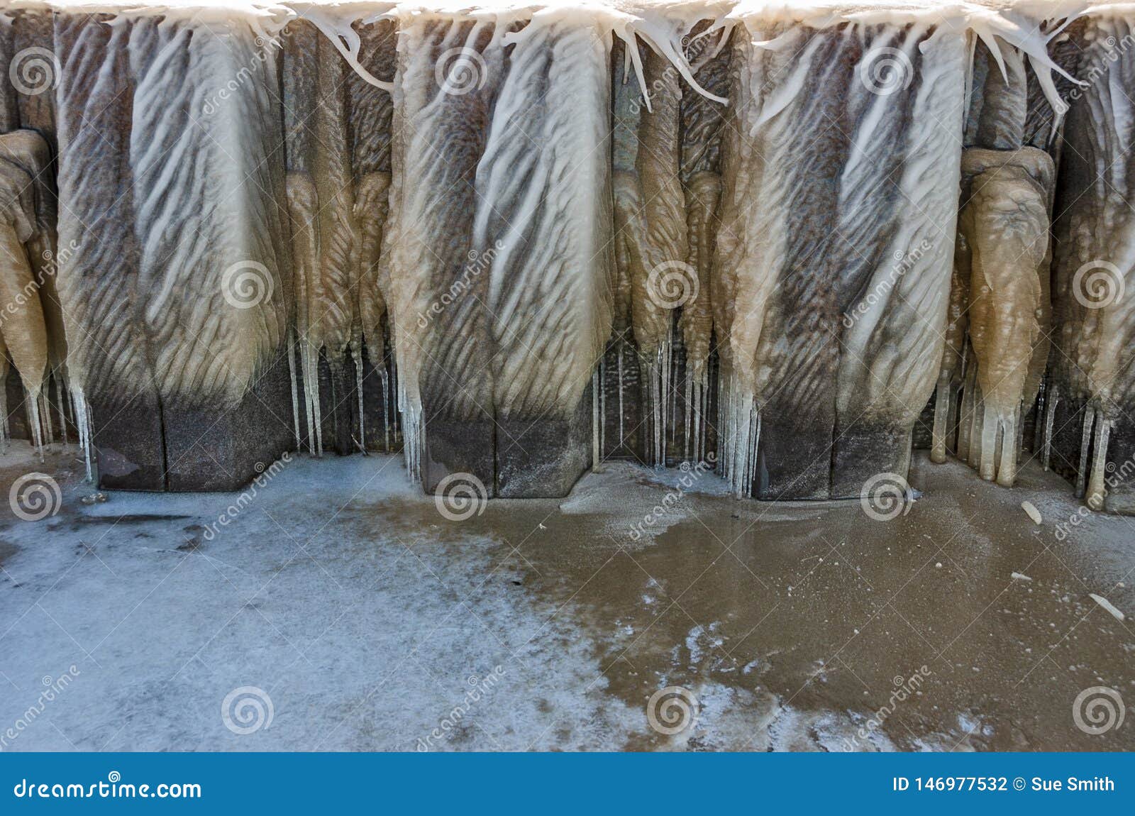 Sand, Snow, Ice, and Icicles Stock Photo - Image of sunlight, snow ...