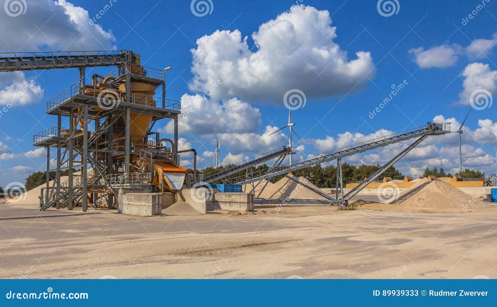 Sand Sorting Machine Under Blue Clouded Sky Stock Image - Image of area ...