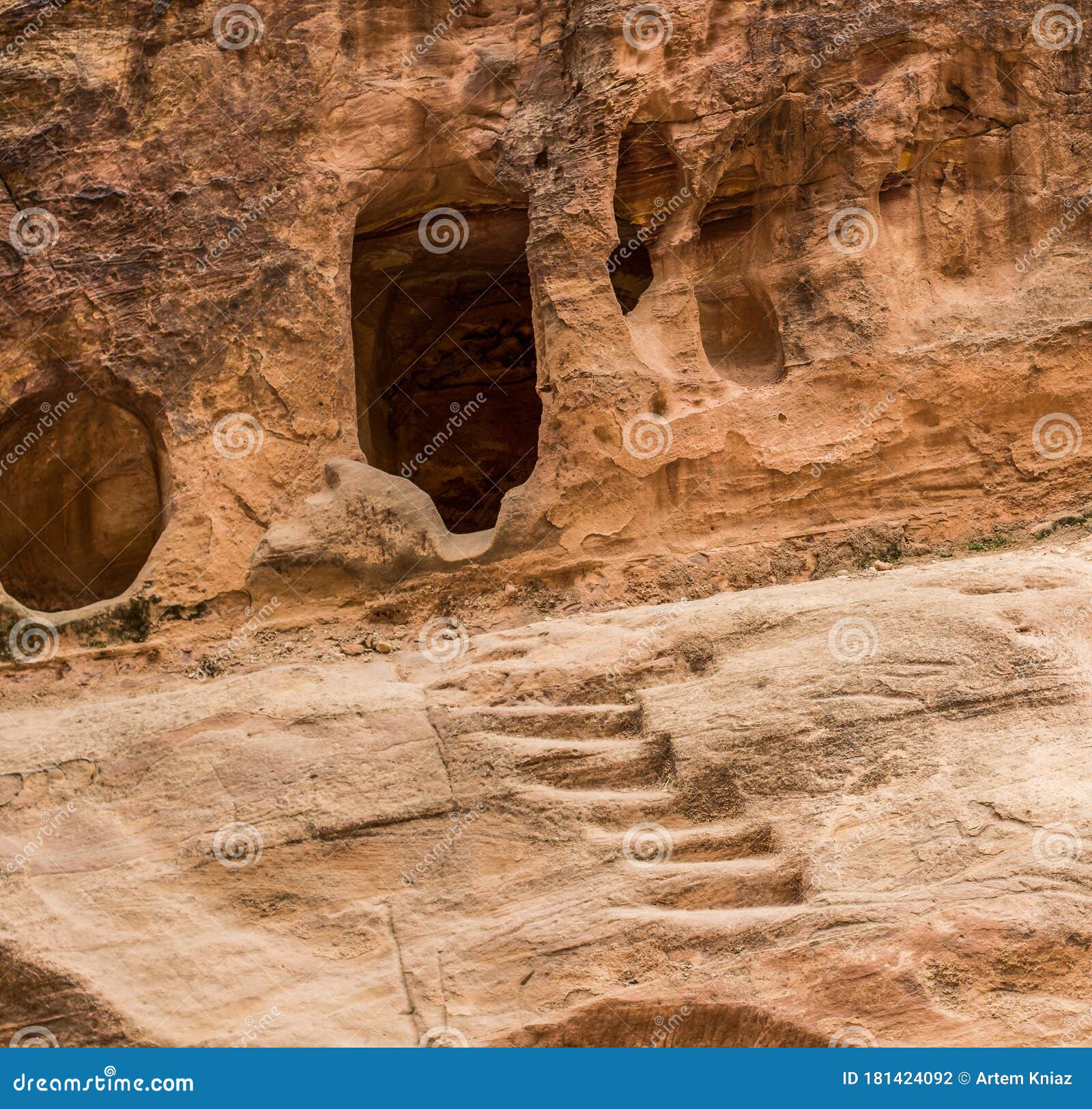 Sand Stone Ancient Religious Cave Famous Site for Pilgrimage in Middle ... Sand Stone Ancient Religious Cave Famous Site for Pilgrimage in Middle ...