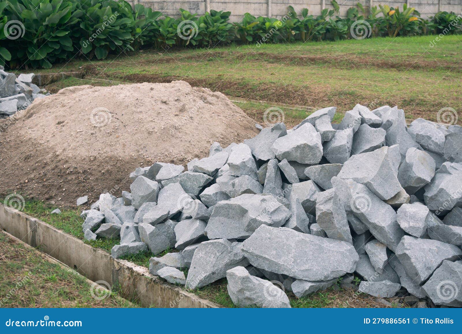 Sand and Stone for Construction Work Stock Image - Image of grain ...