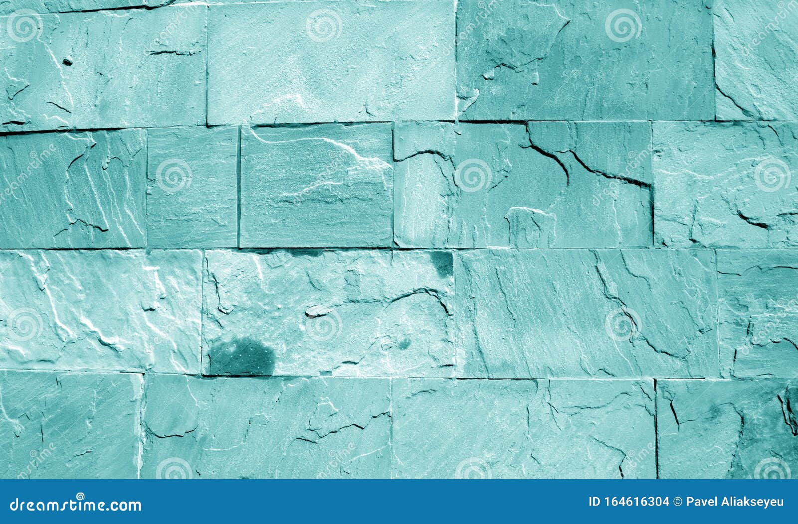Sand Stone Wall in Cyan Tone Stock Photo - Image of brick, retro: 164616304