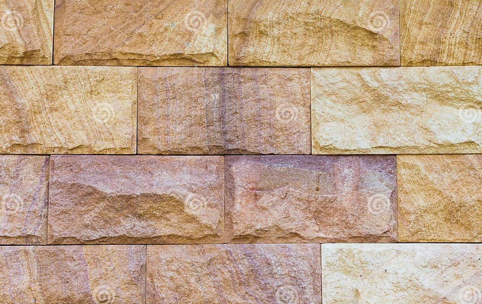 Sand stone wall stock photo. Image of built, sand, cement - 45758924