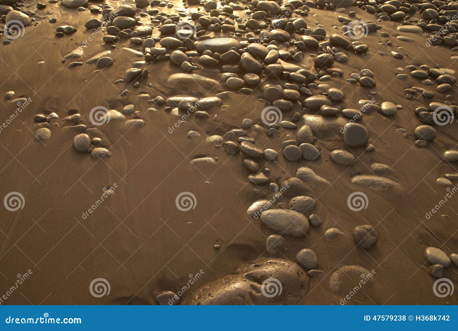Sand and Stones in the Beach in Warm Tone Stock Photo - Image of travel ...