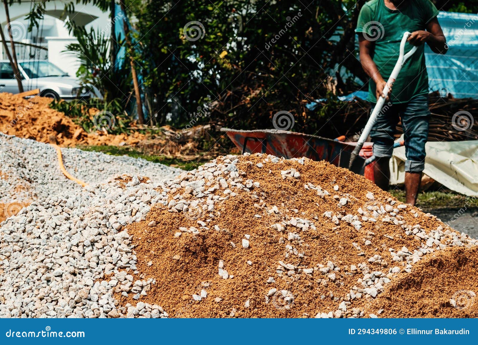 Sand and Stones at a House Renovation Construction Site in Malaysia ...