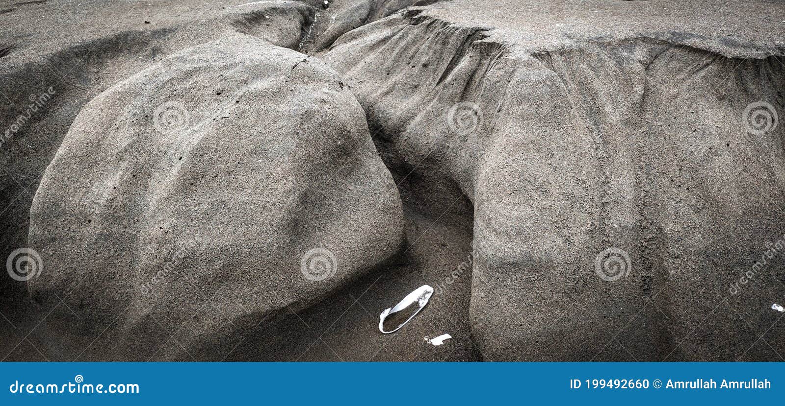 Sand Surface Formed by Scouring Waves on the Beach. Stock Photo - Image ...