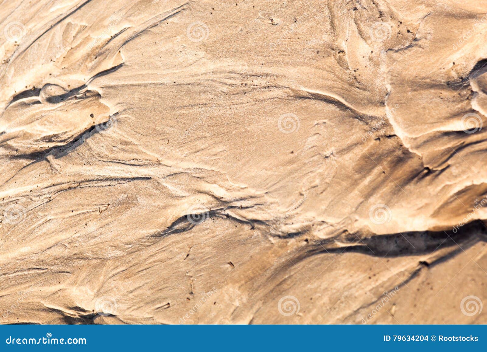 Sand Surface with the Relief Formed by Water Currents Stock Photo ...