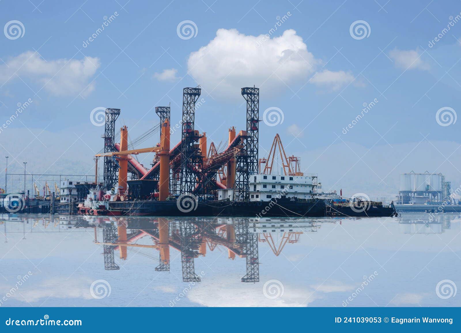 Sand Tanker at the Sand Loading Station with Loader Stock Image - Image ...