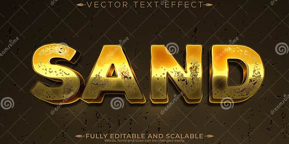 Sand Text Effect, Editable Beach and Arid Customizable Font Style Stock ...