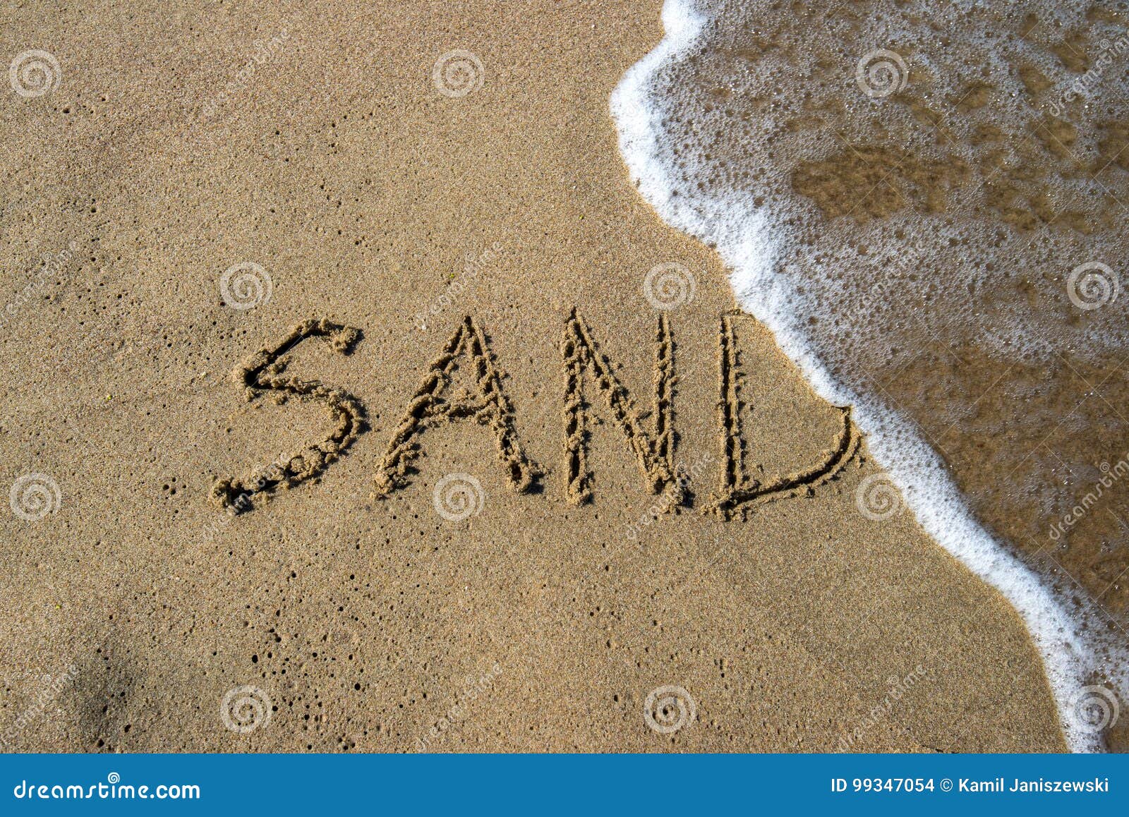 Sand Text Written on the Sand Beach Stock Photo - Image of island ...