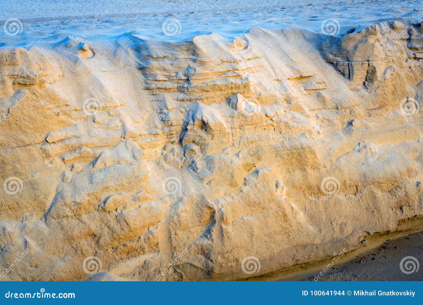 Sand Texture of the Colored Sand Cliffs on Beach Stock Photo - Image of ...