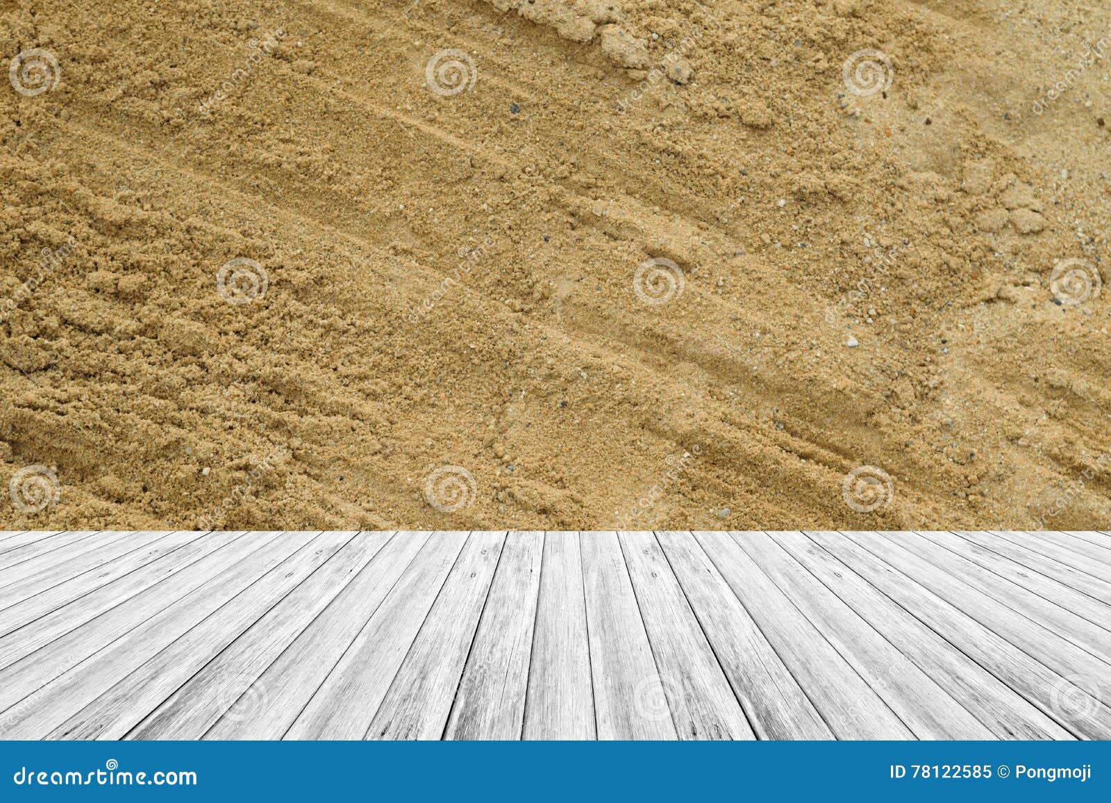 Sand Texture Surface with Wood Terrace Stock Image - Image of abstract ...