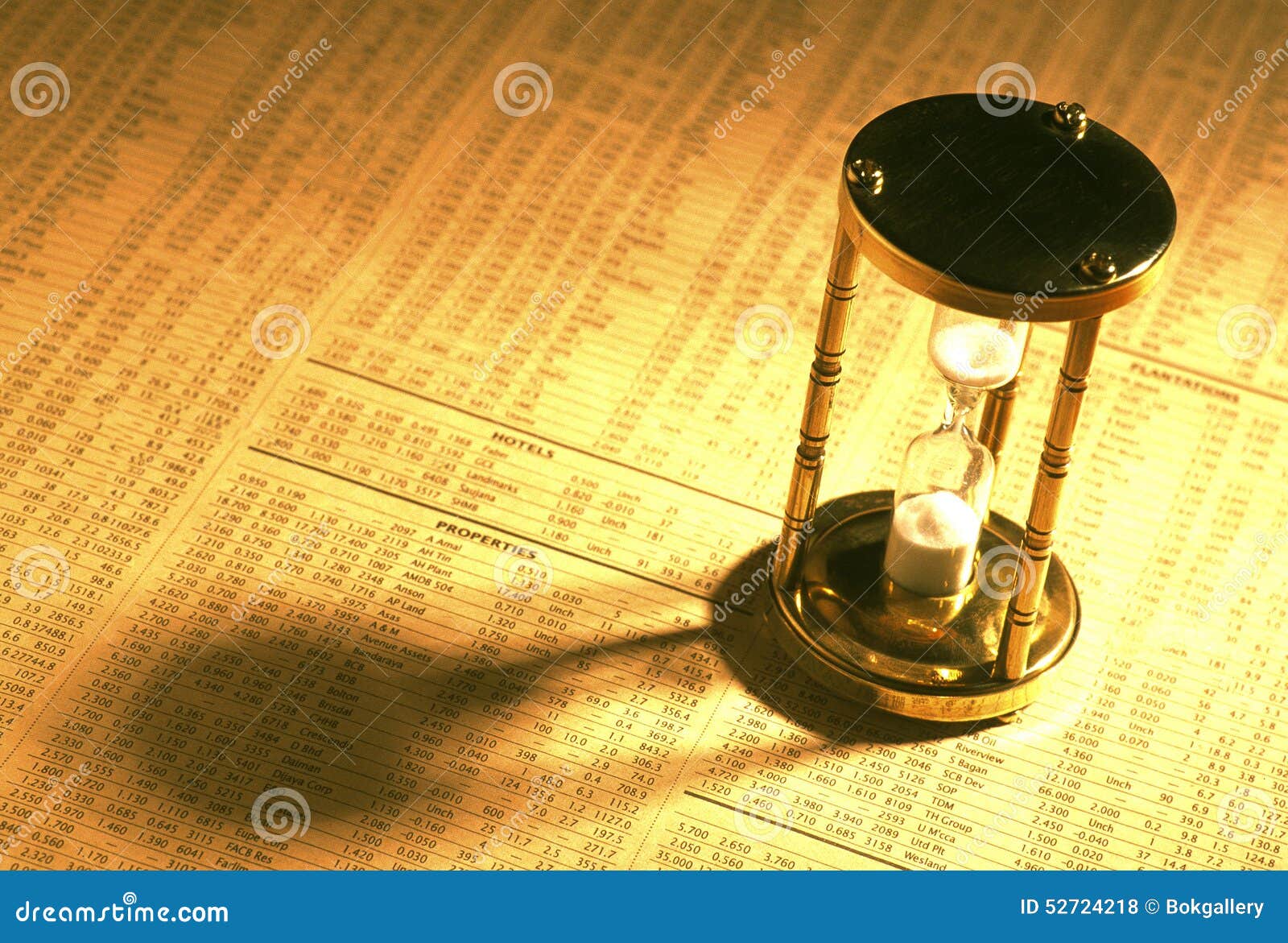 Sand timer on stock index stock photo. Image of machine - 52724218