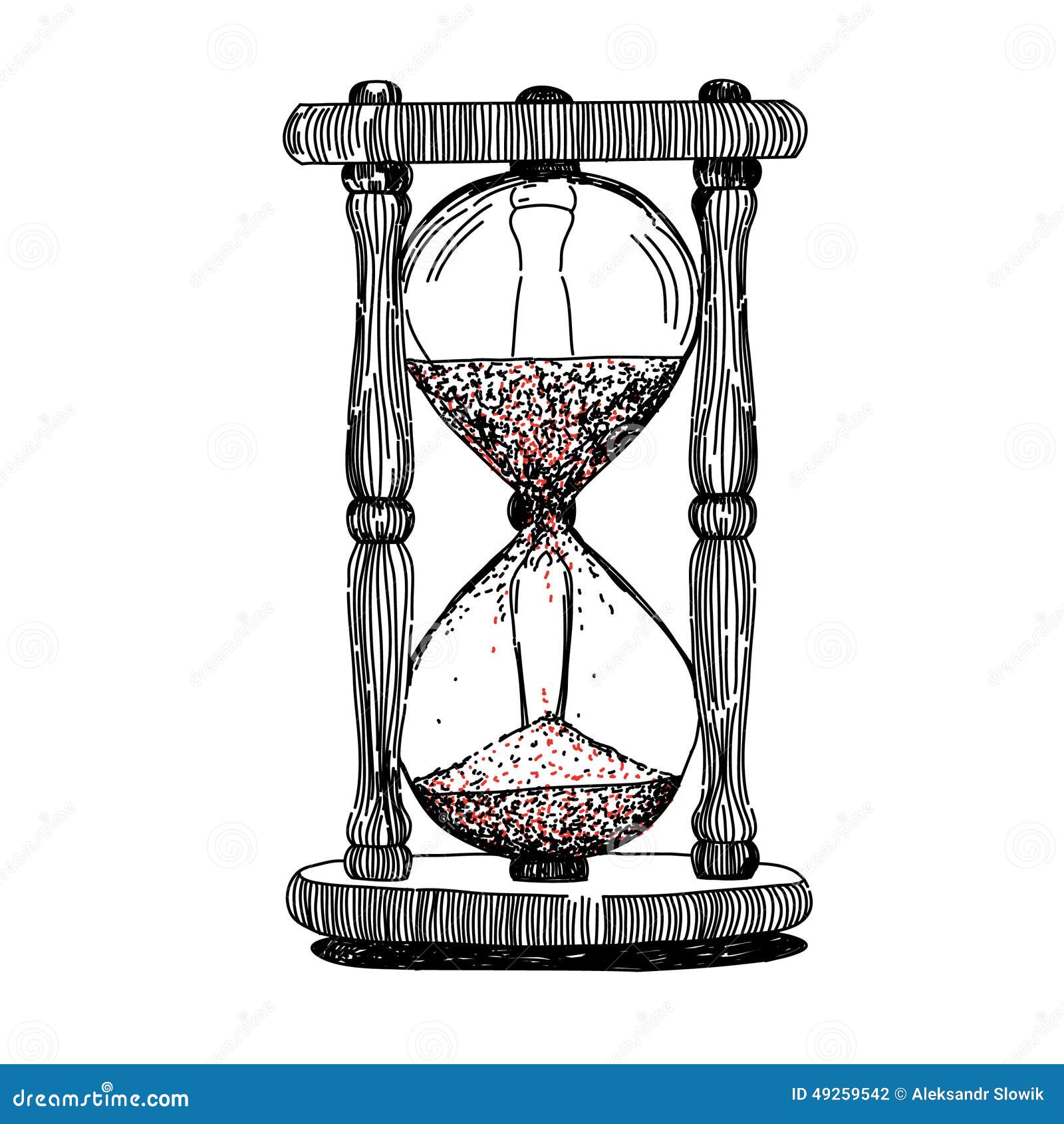 Sand Timer Vintage Pattern Black Stock Vector - Illustration of isolated, design: 49259542