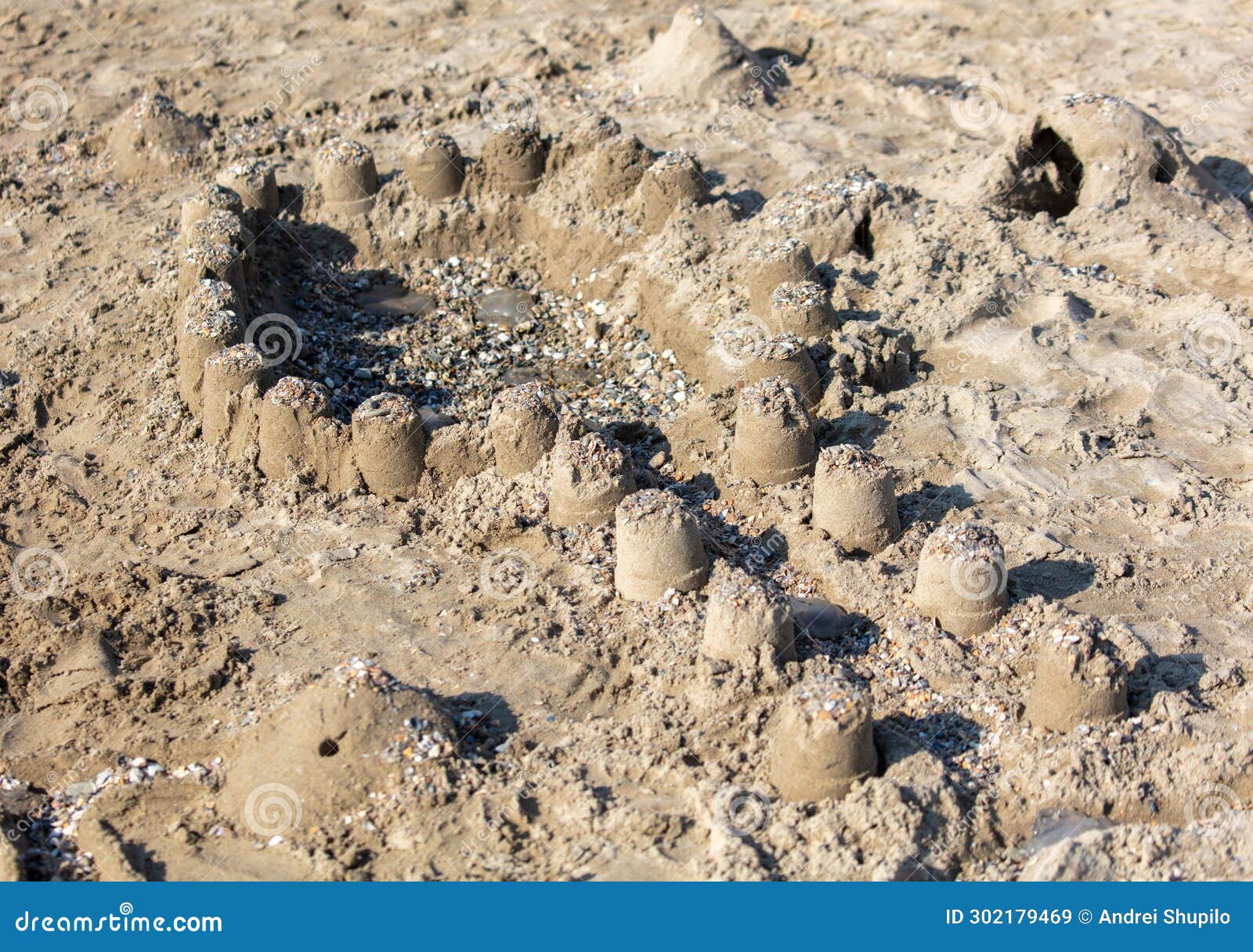 Sand Towers on the Seashore Stock Image - Image of seashore, coast ...