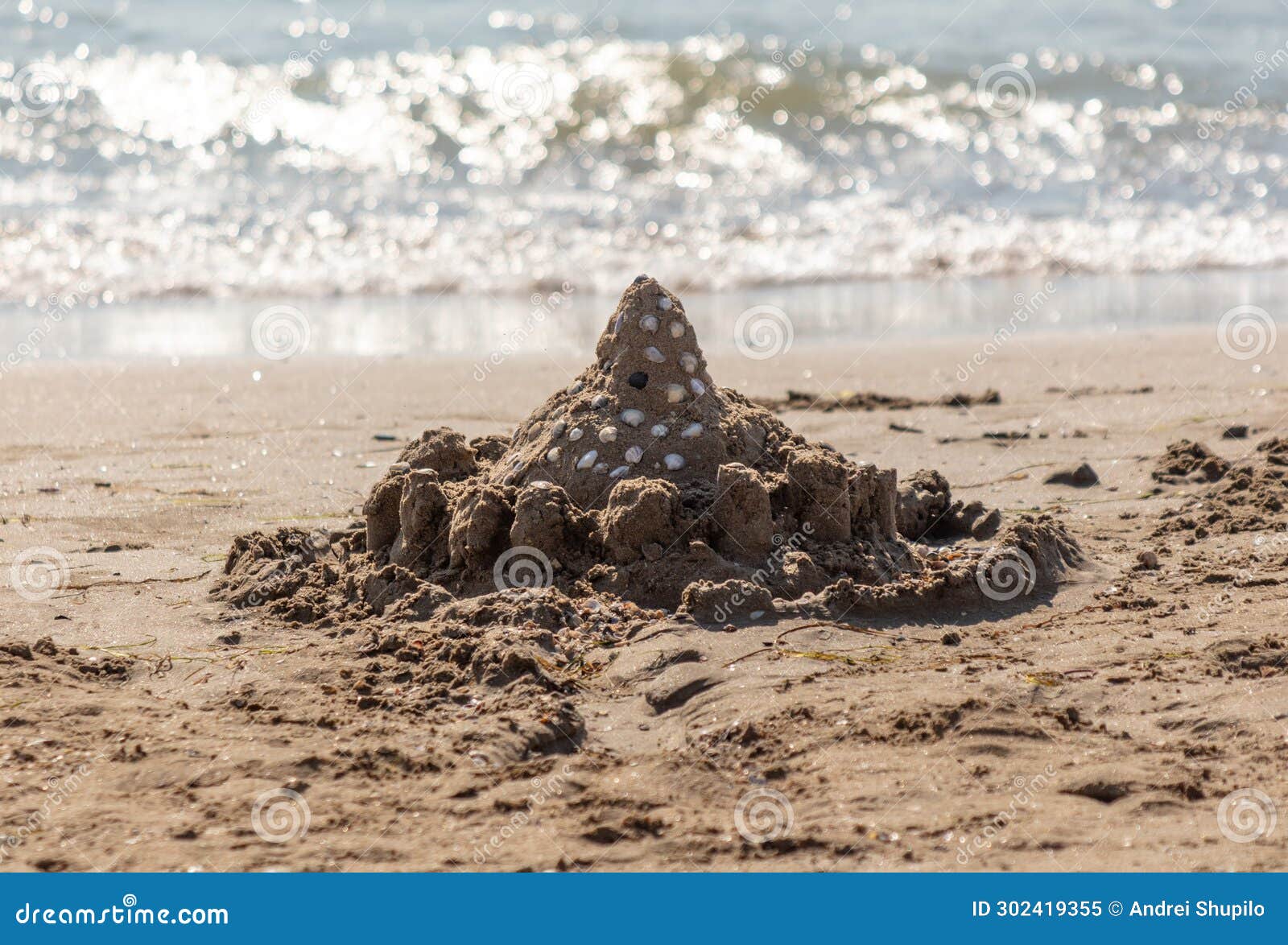 Sand Towers on the Seashore Stock Image - Image of construction, shore ...
