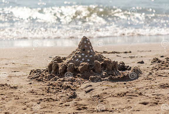 Sand Towers on the Seashore Stock Image - Image of construction, shore ...