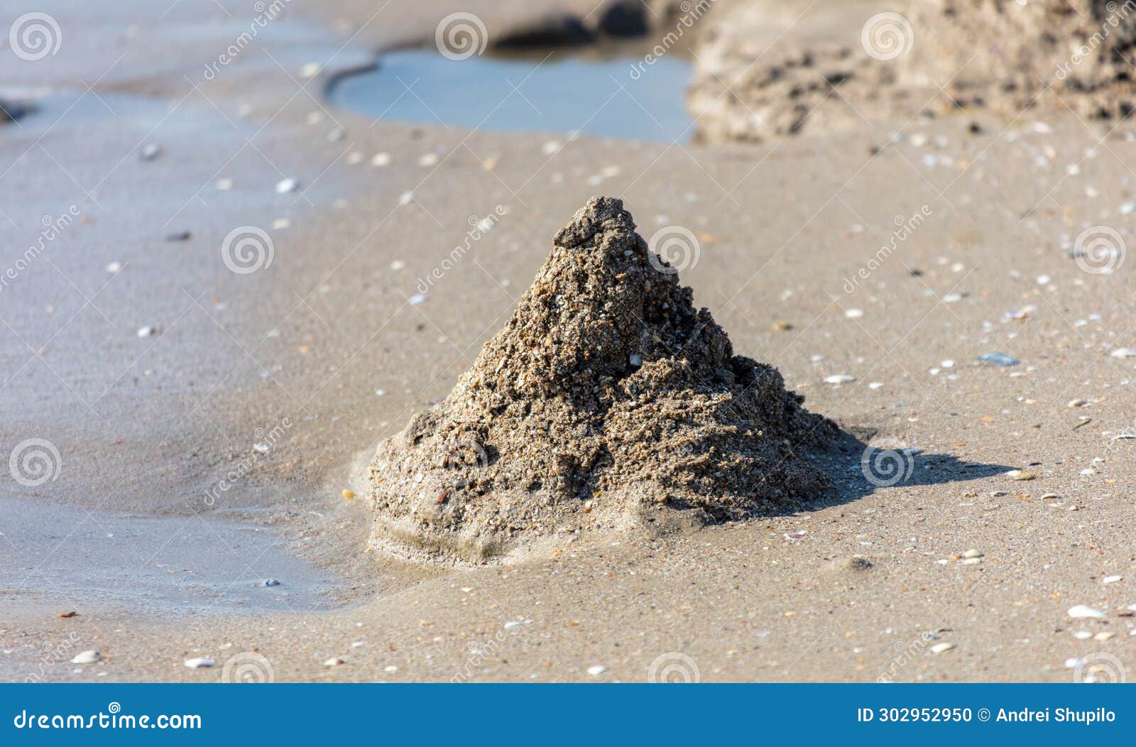 Sand Towers on the Seashore Stock Photo - Image of beach, construction ...