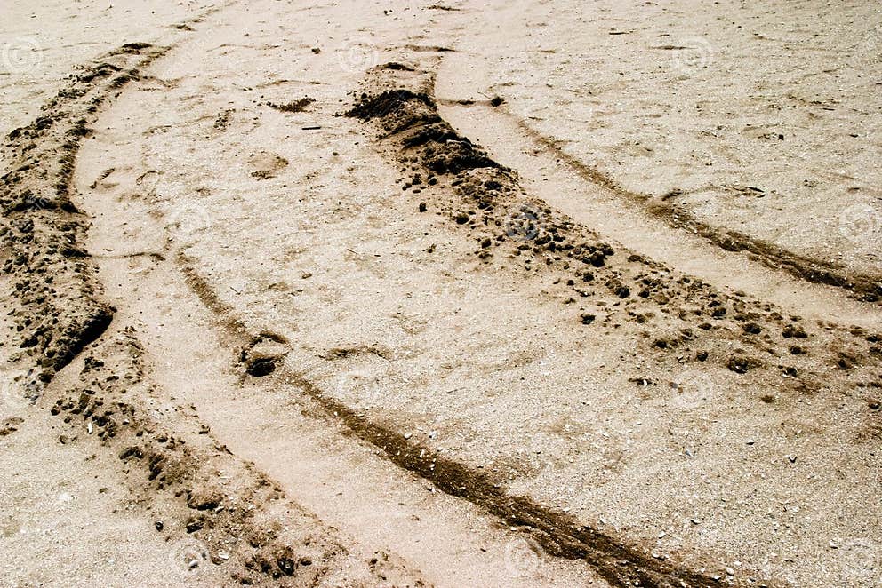 Sand tracks stock image. Image of surface, grain, beach - 2821999