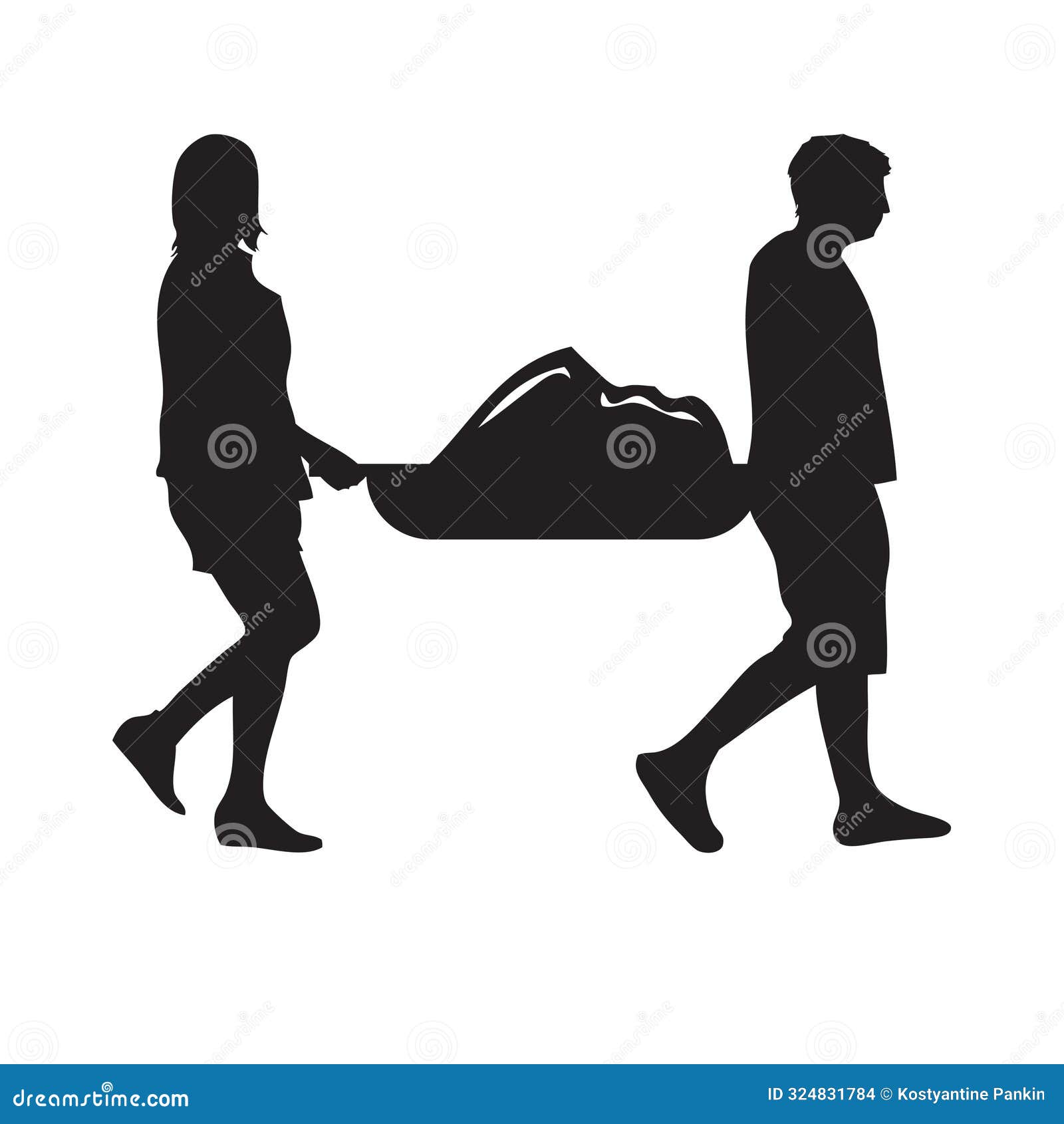 Sand transfer by stretcher stock illustration. Illustration of success ...