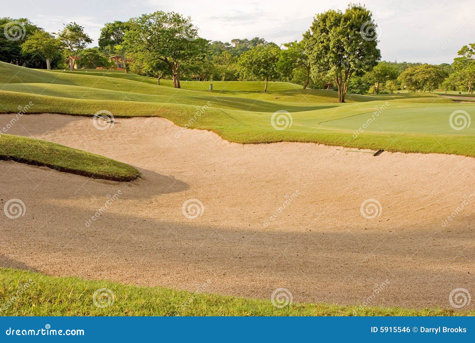 Sand Trap at Tropical Golf Course Stock Photo - Image of sport, path ...