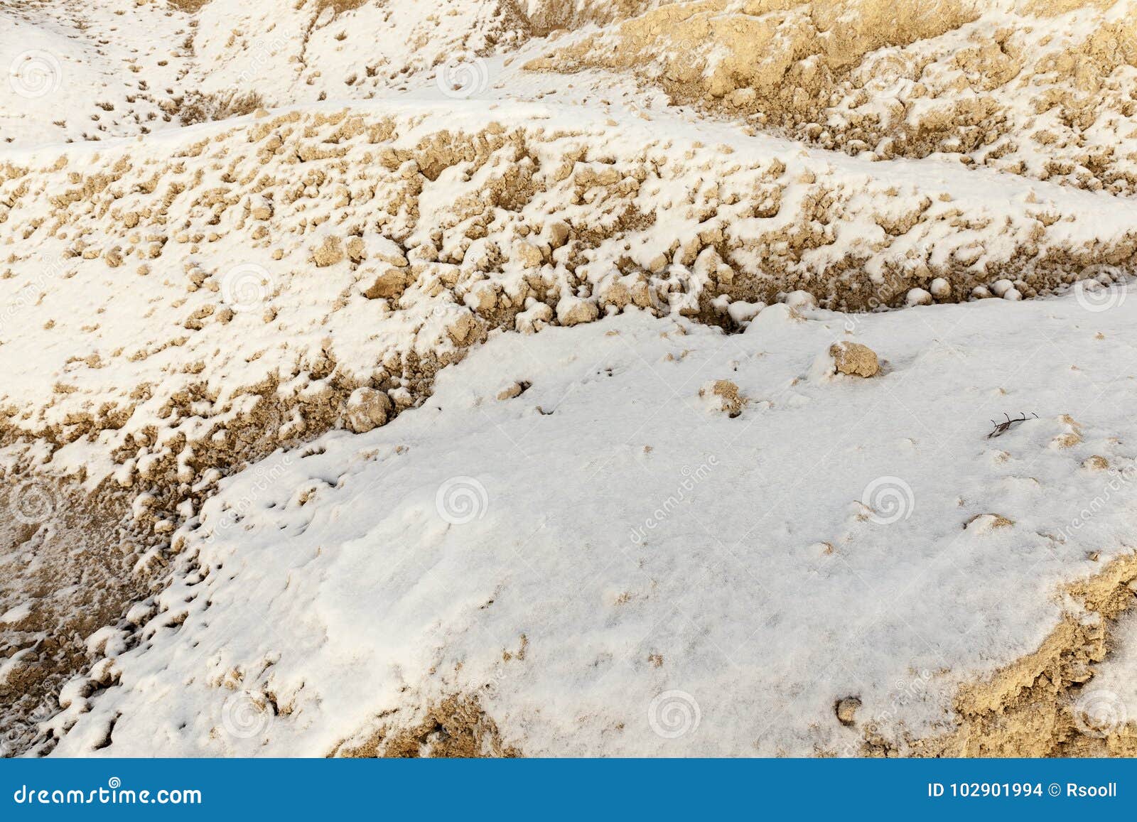 Sand under the snow stock photo. Image of backdrop, closeup - 102901994