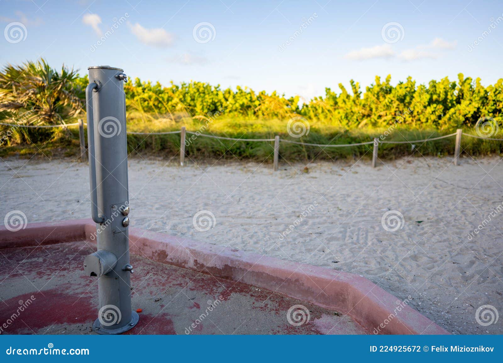 Sand Washing Station on the Beach Stock Photo - Image of dunes, florida ...