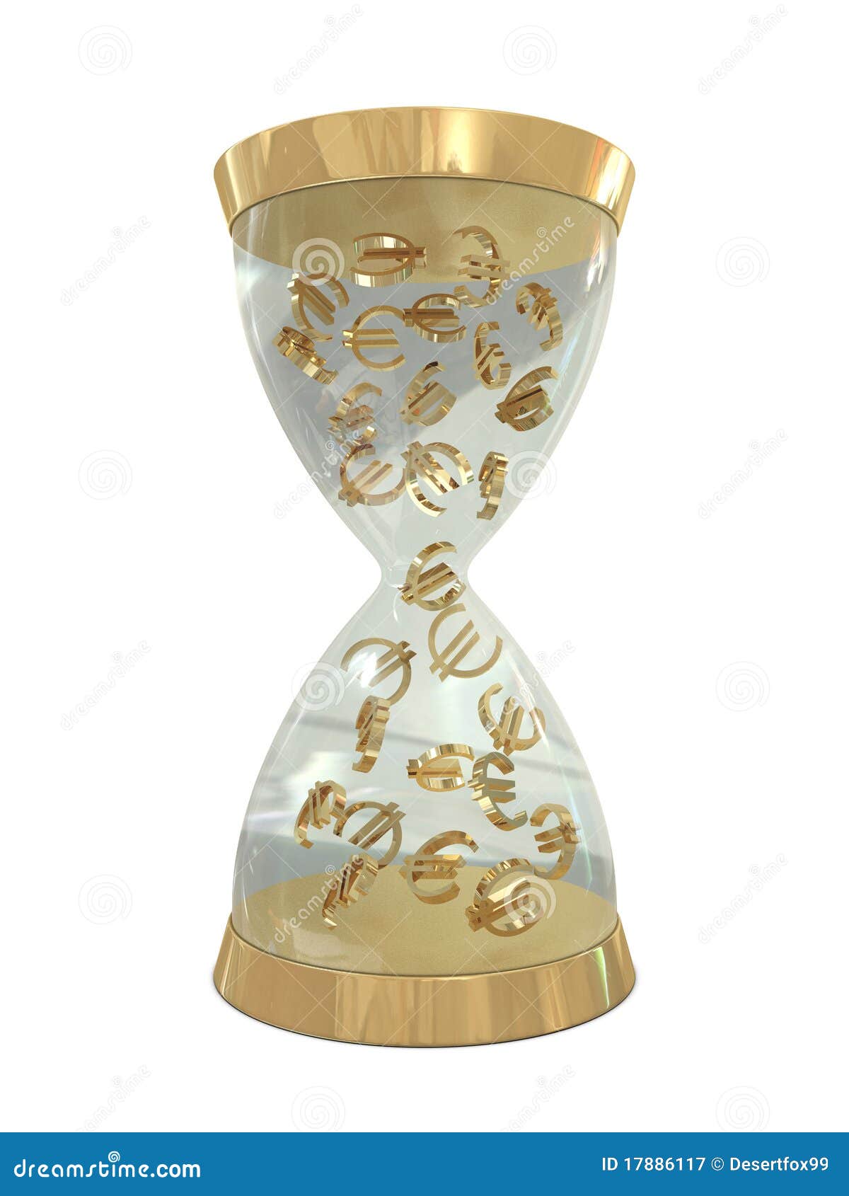 Sand-watch and Golden Euros Stock Illustration - Illustration of profit ...