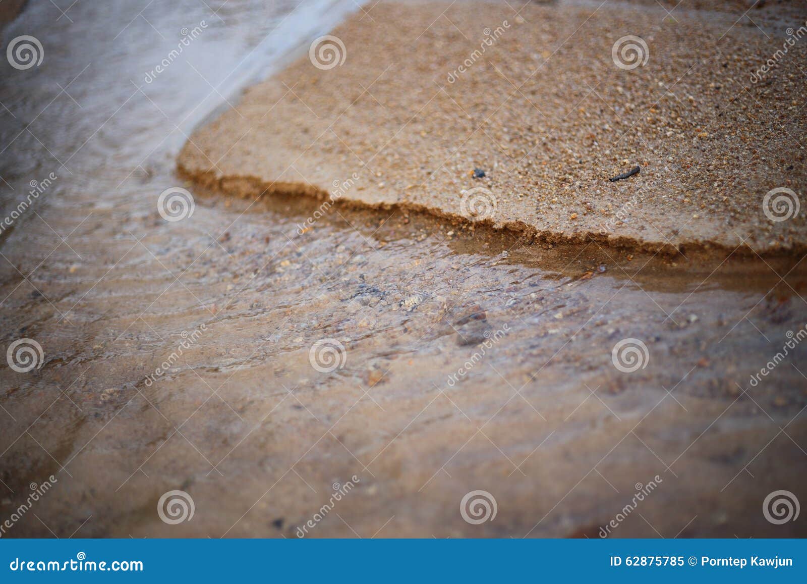 Sand and water flow stock image. Image of outdoor, background - 62875785