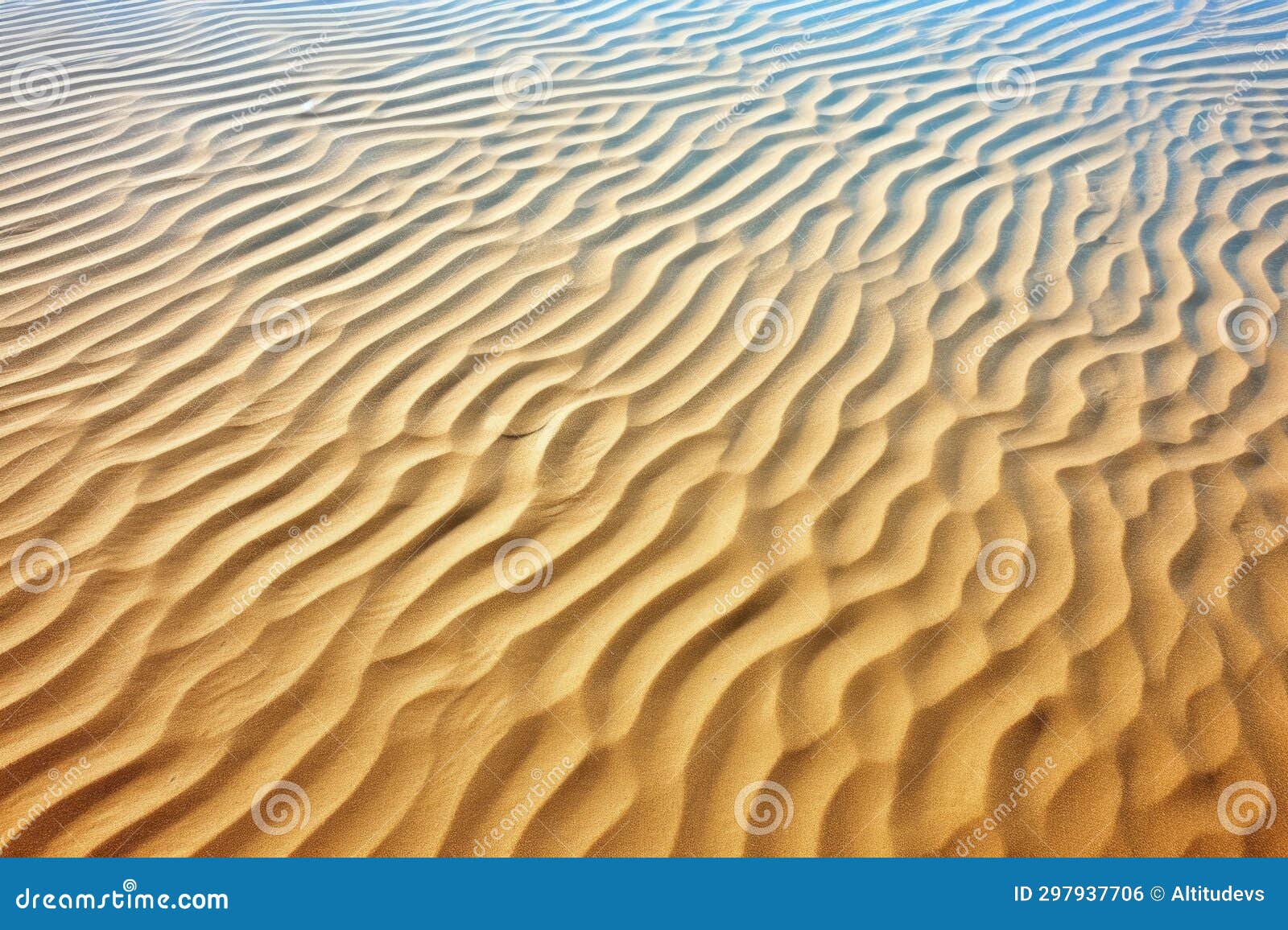 Sand with a Wave Pattern Under Clear Blue Sky Stock Photo - Image of ...