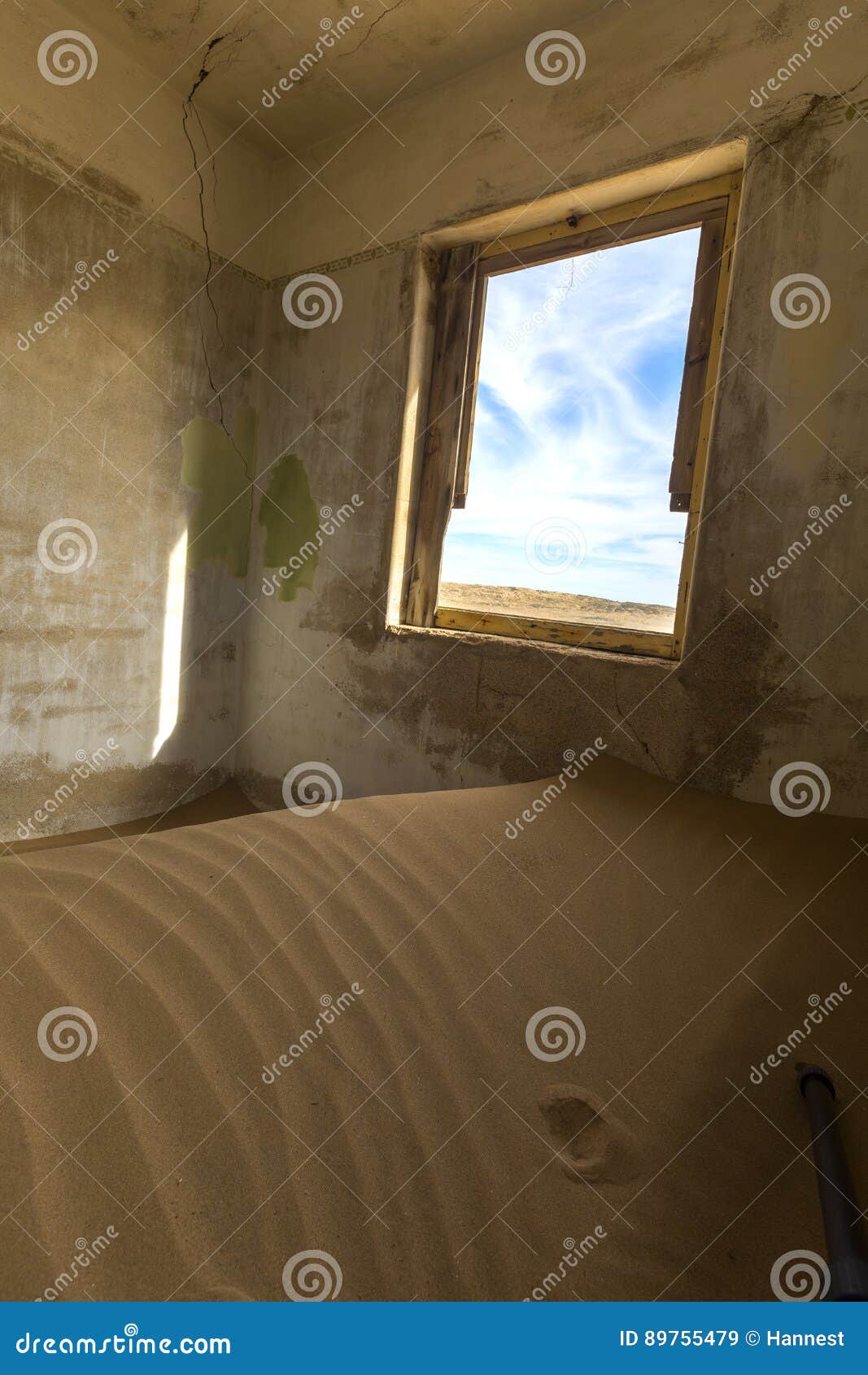 Sand through the window stock image. Image of kolmannskuppe - 89755479