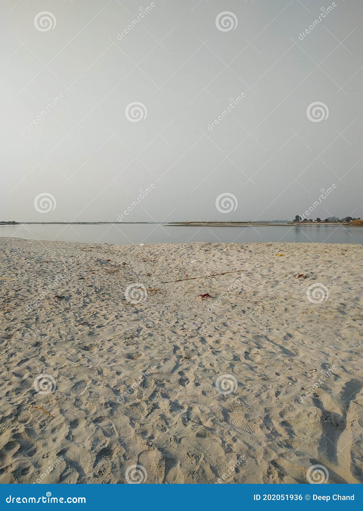 Sand and Winter Ganga River with Sky Stock Photo - Image of sand, korea ...