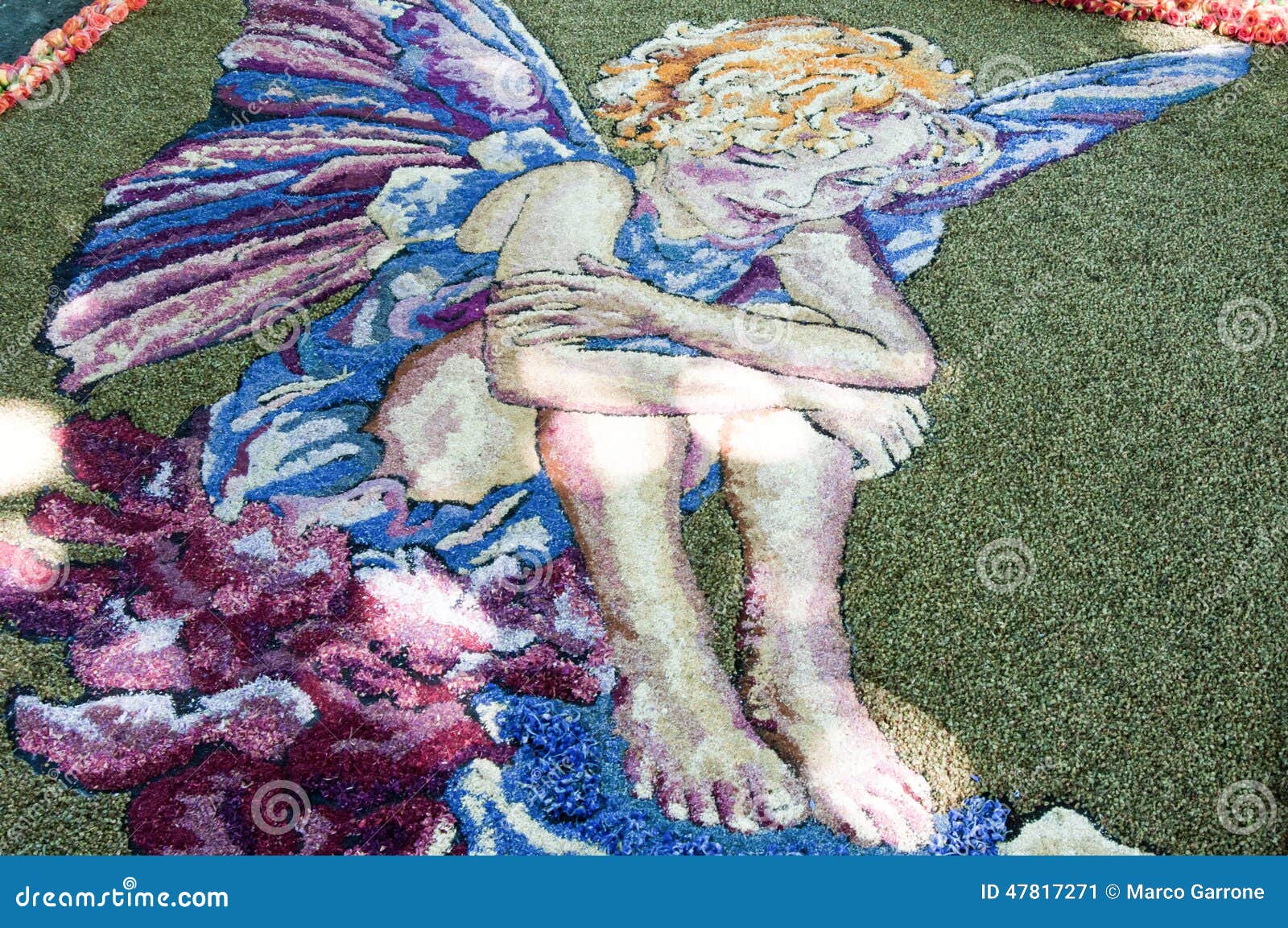 Sand Work Showing An Angel With Butterfly Wings Stock Image ...