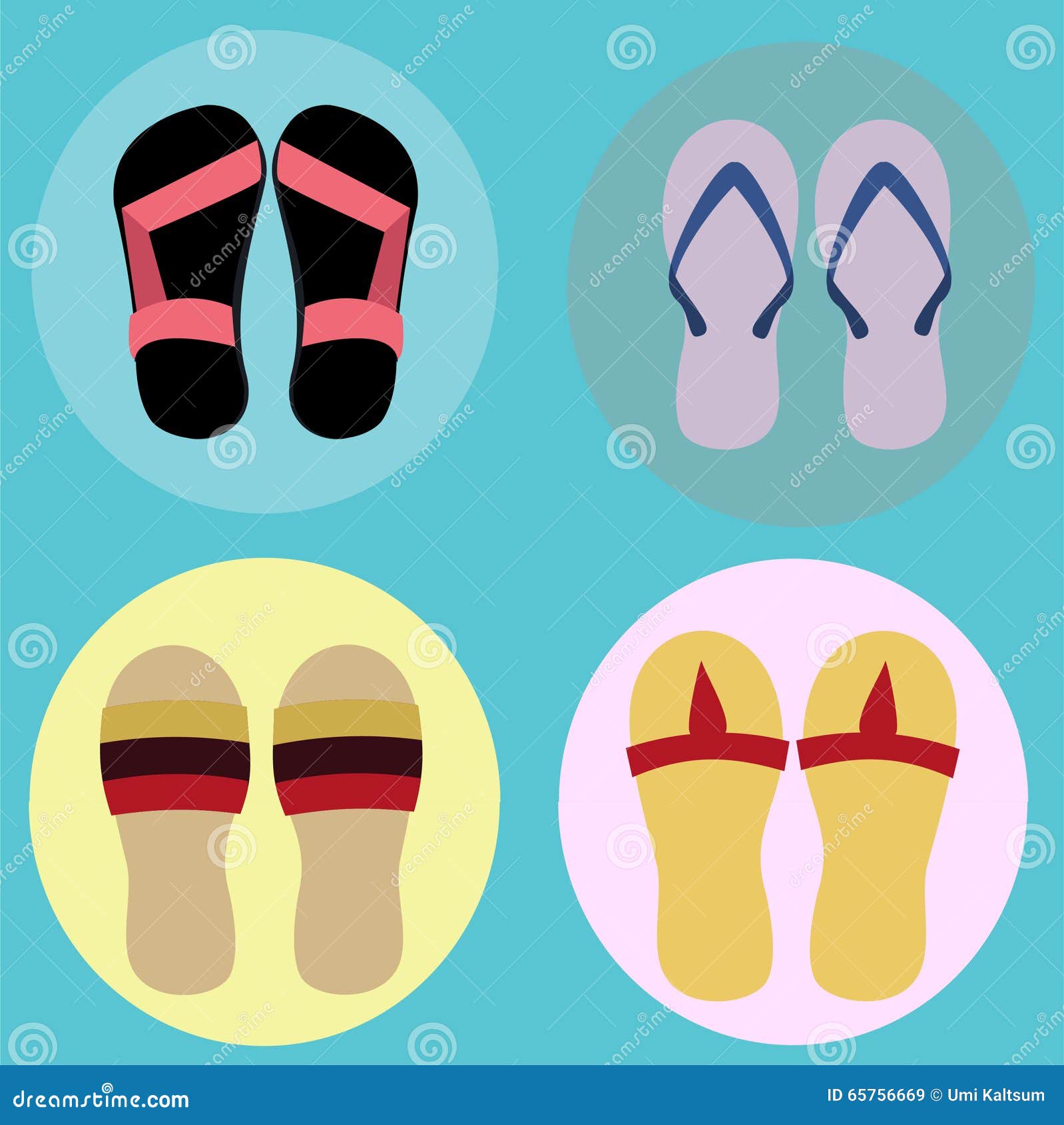Sandal Icon and Illustration Stock Vector - Illustration of girl ...