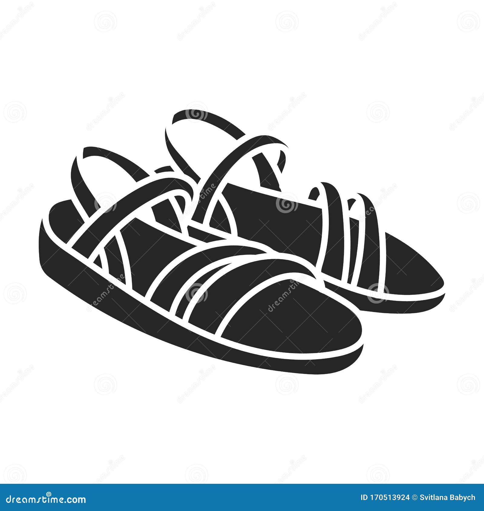 Sandal Vector Icon.Black Vector Icon Isolated on White Background ... Sandal Vector Icon.Black Vector Icon Isolated on White Background ...