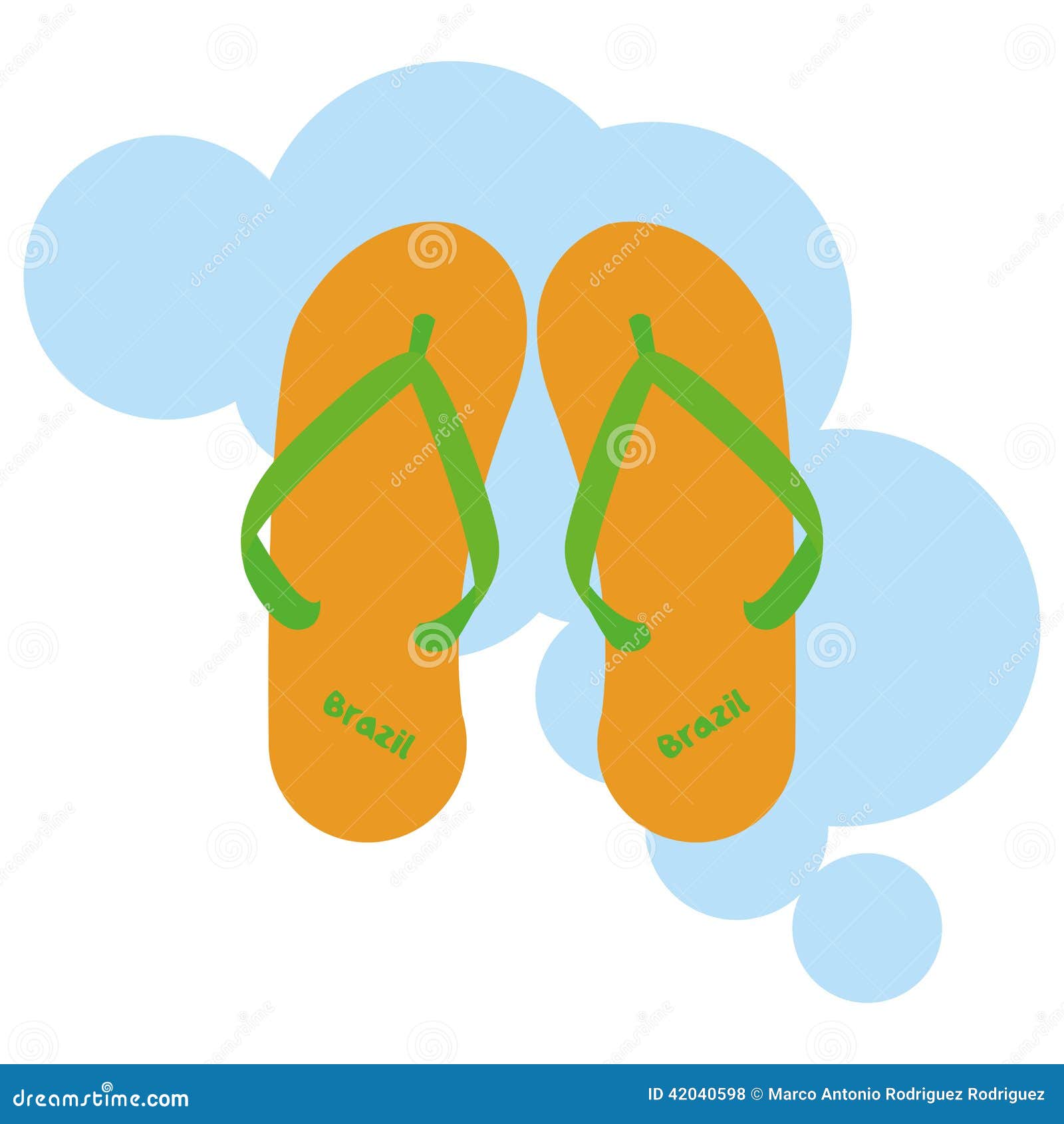 Sandals Cartoon Illustration Editable with Background Stock ...