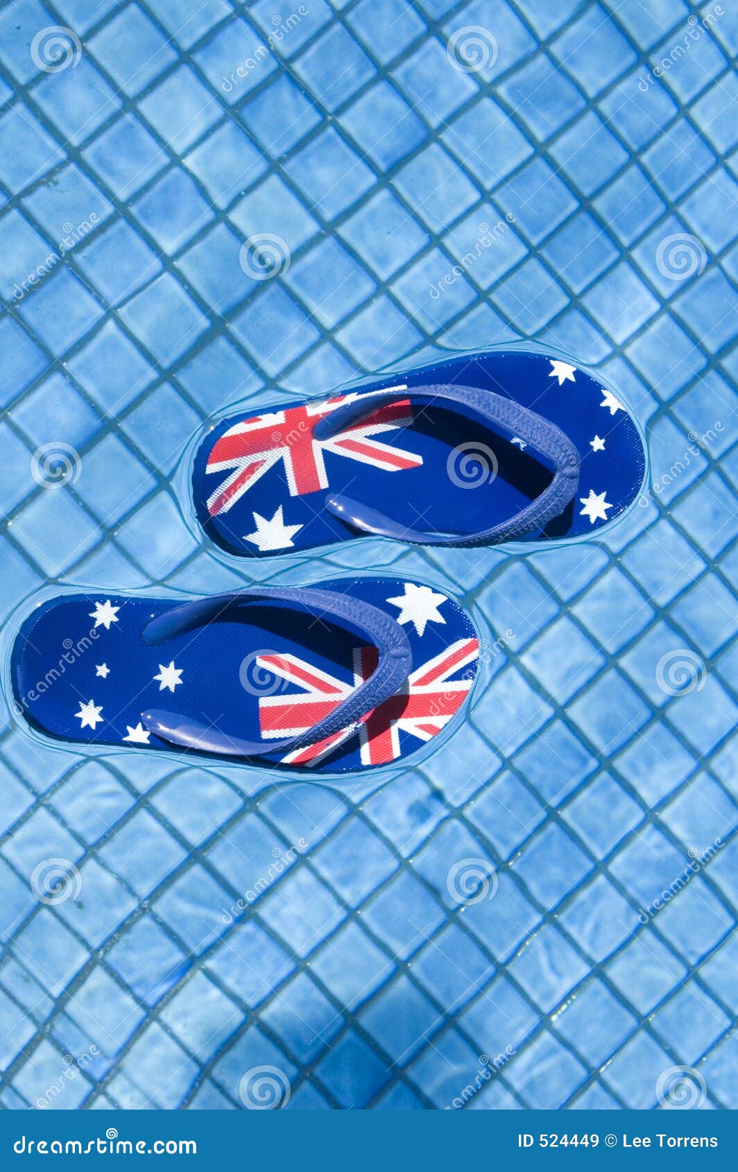 Sandals Floating in a Pool IV Stock Image - Image of light, foot: 524449