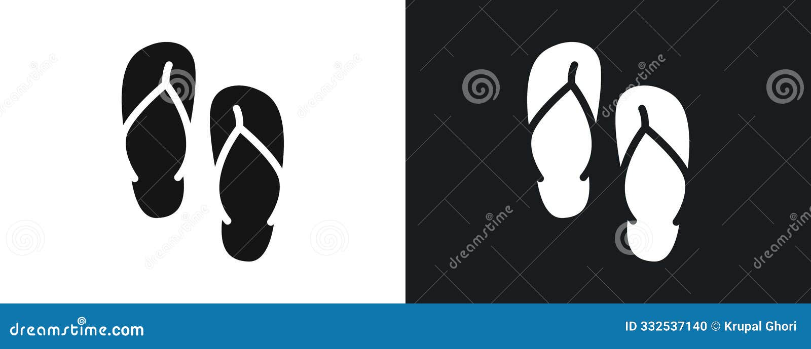 Sandals Icon Linear Graphics Set Vector in Black Stock Illustration ...