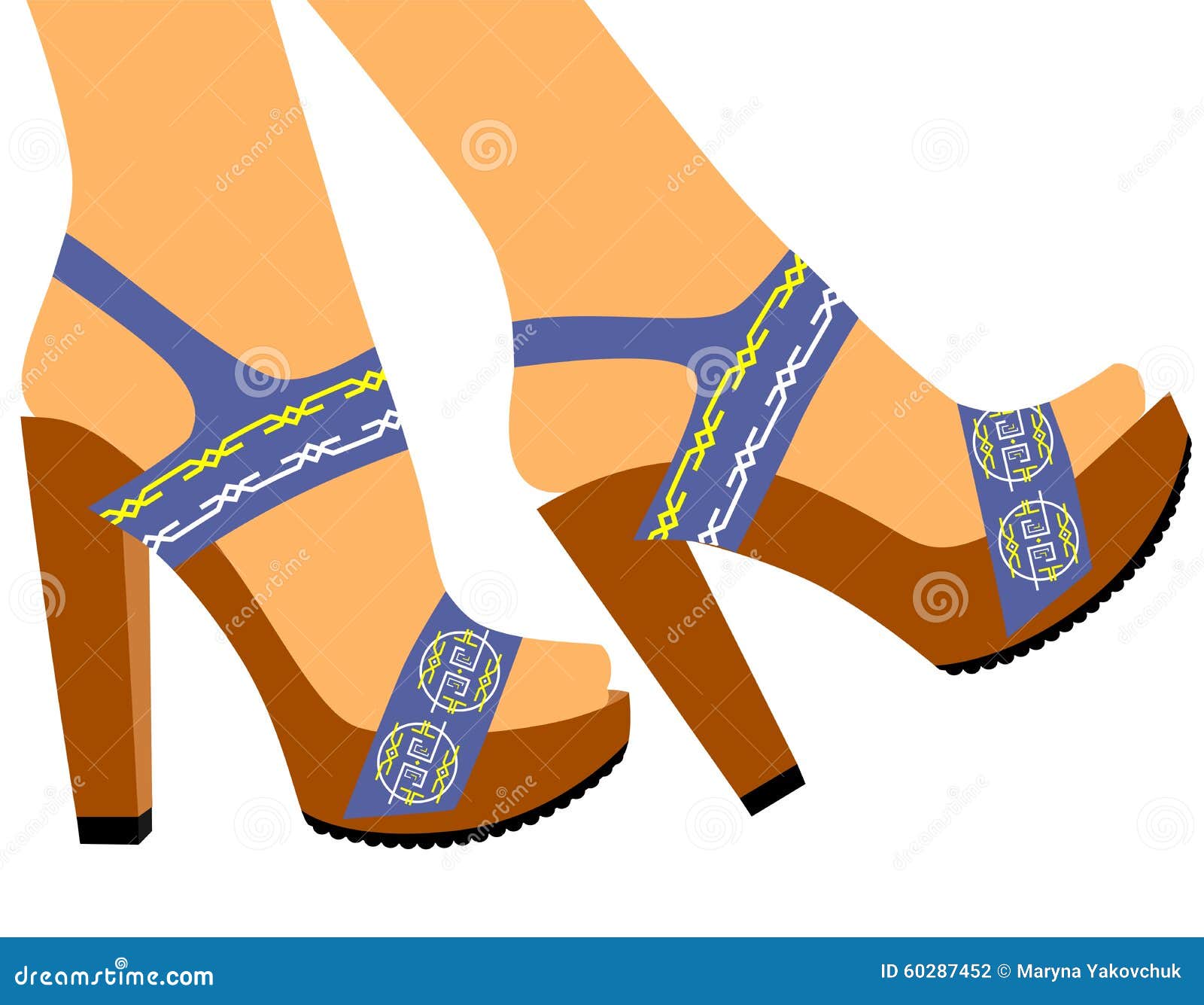 Sandals stock vector. Illustration of lady, heels, sandals - 60287452