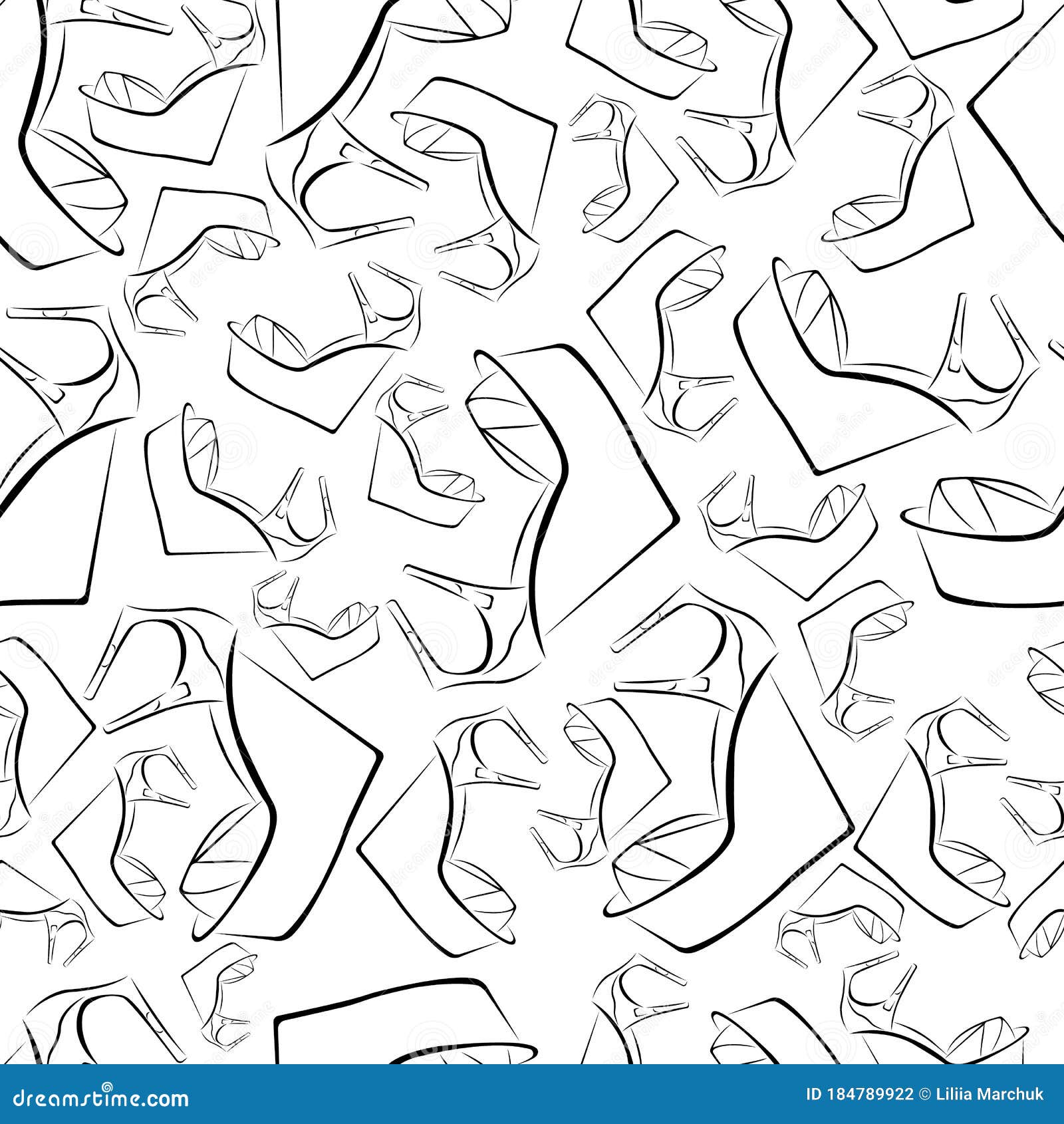 Sandals Seamless Pattern on a Thick Platform. Design Can Be Used for ...