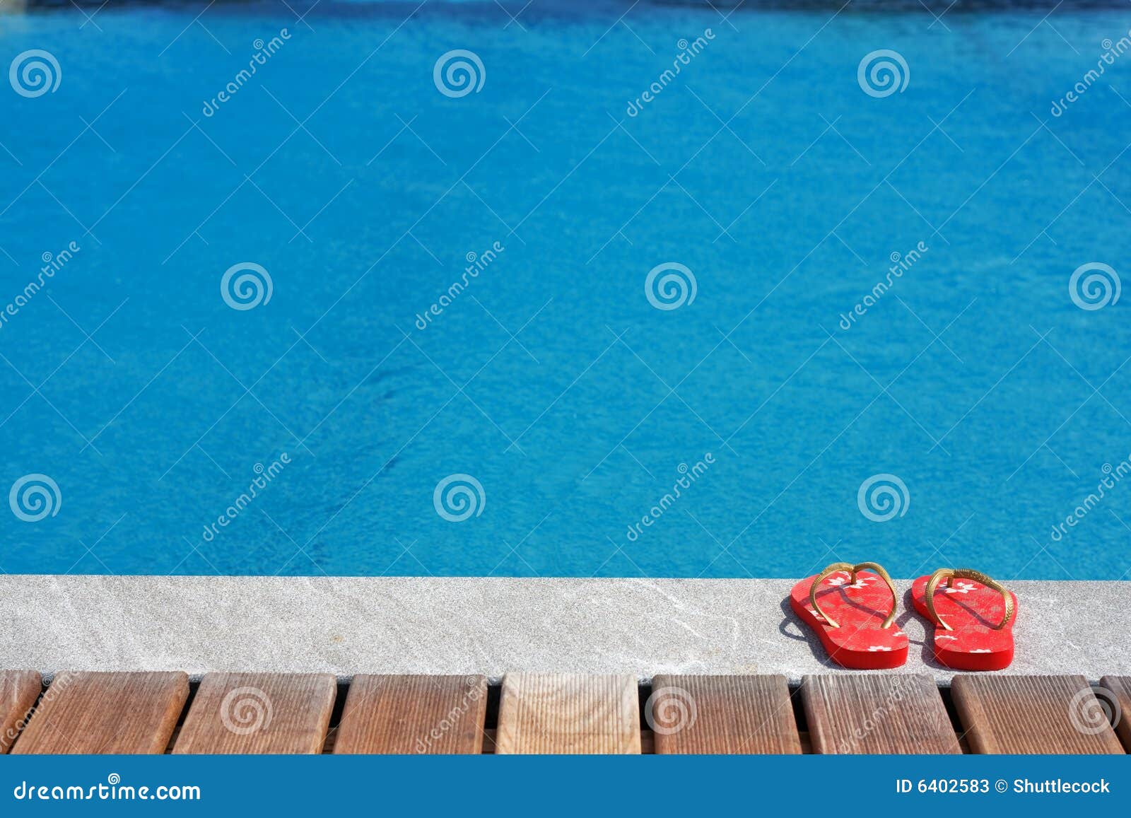 Sandals by the Swimming Pool Stock Image - Image of pool, bath: 6402583