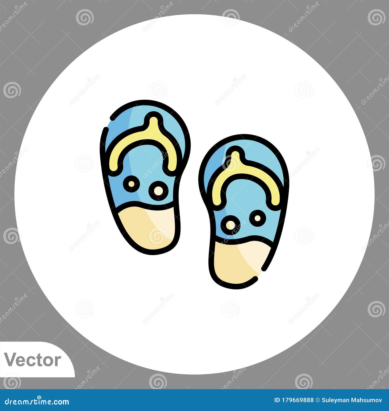 Sandals Vector Icon Sign Symbol Stock Illustration - Illustration of ...