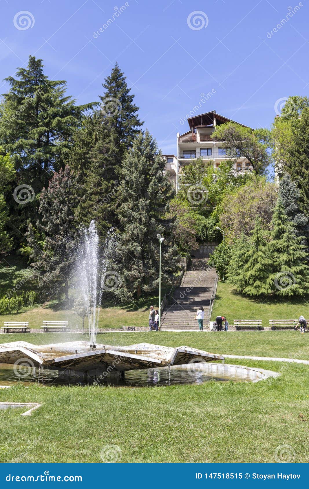 Spring View of Park St. Vrach in Town of Sandanski, Bulgaria Editorial ...