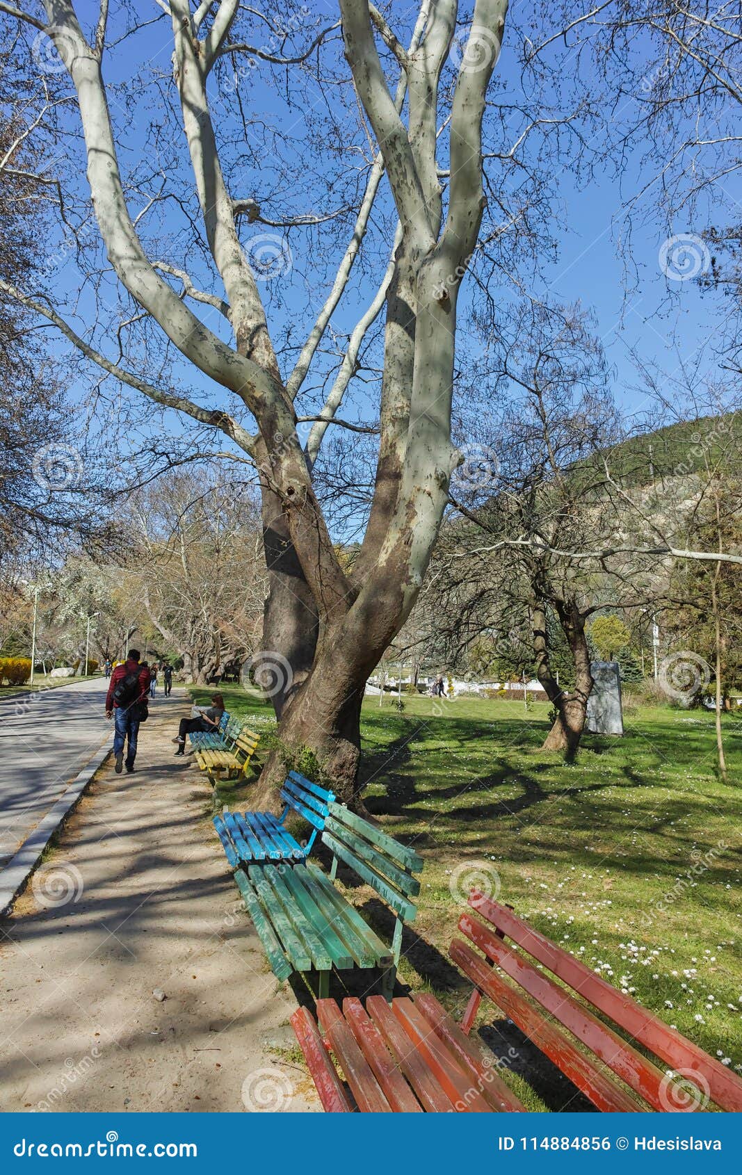 SANDANSKI, BULGARIA - APRIL 4, 2018: Spring View of Park in Town of ...