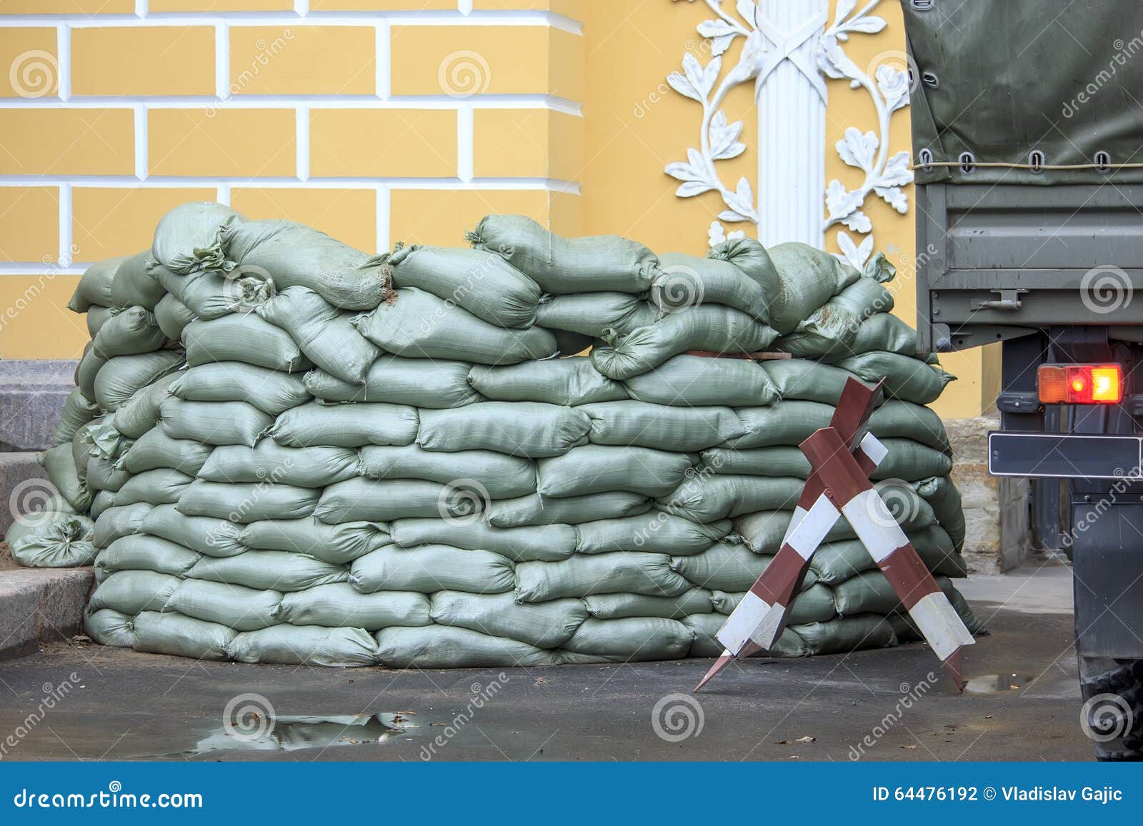 Sandbag Bunker in the Military Base Stock Photo - Image of barrier ...