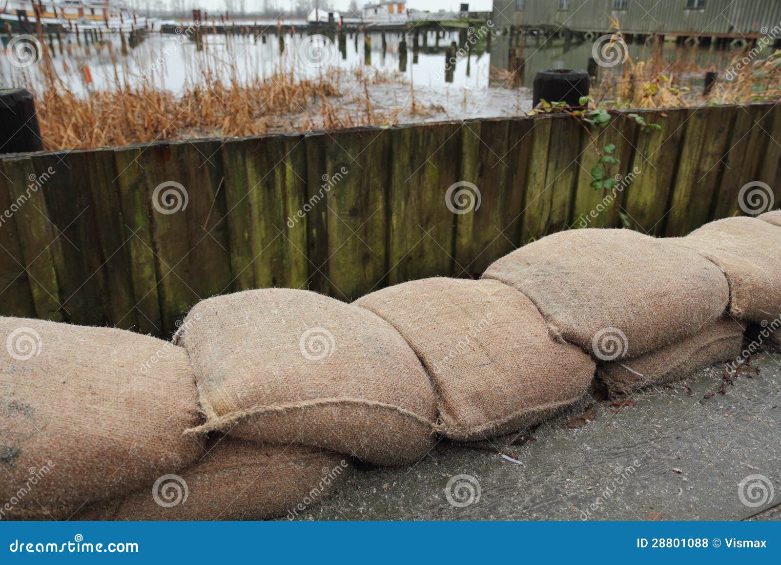 Sandbag Flood Protection stock photo. Image of heap, levy - 28801088