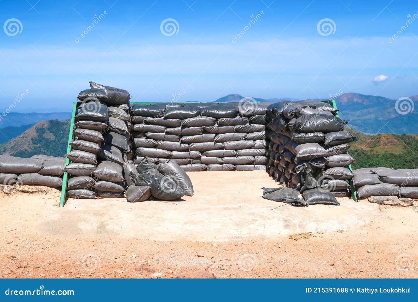 Sandbag For Protecting The Enemy From Invading Front Line. Sandbag And ...