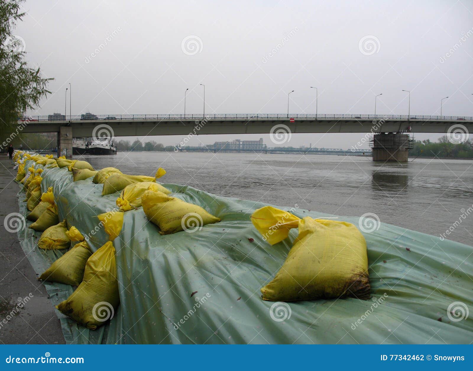 Sandbags Defense from Flood Editorial Photography - Image of overflow ...