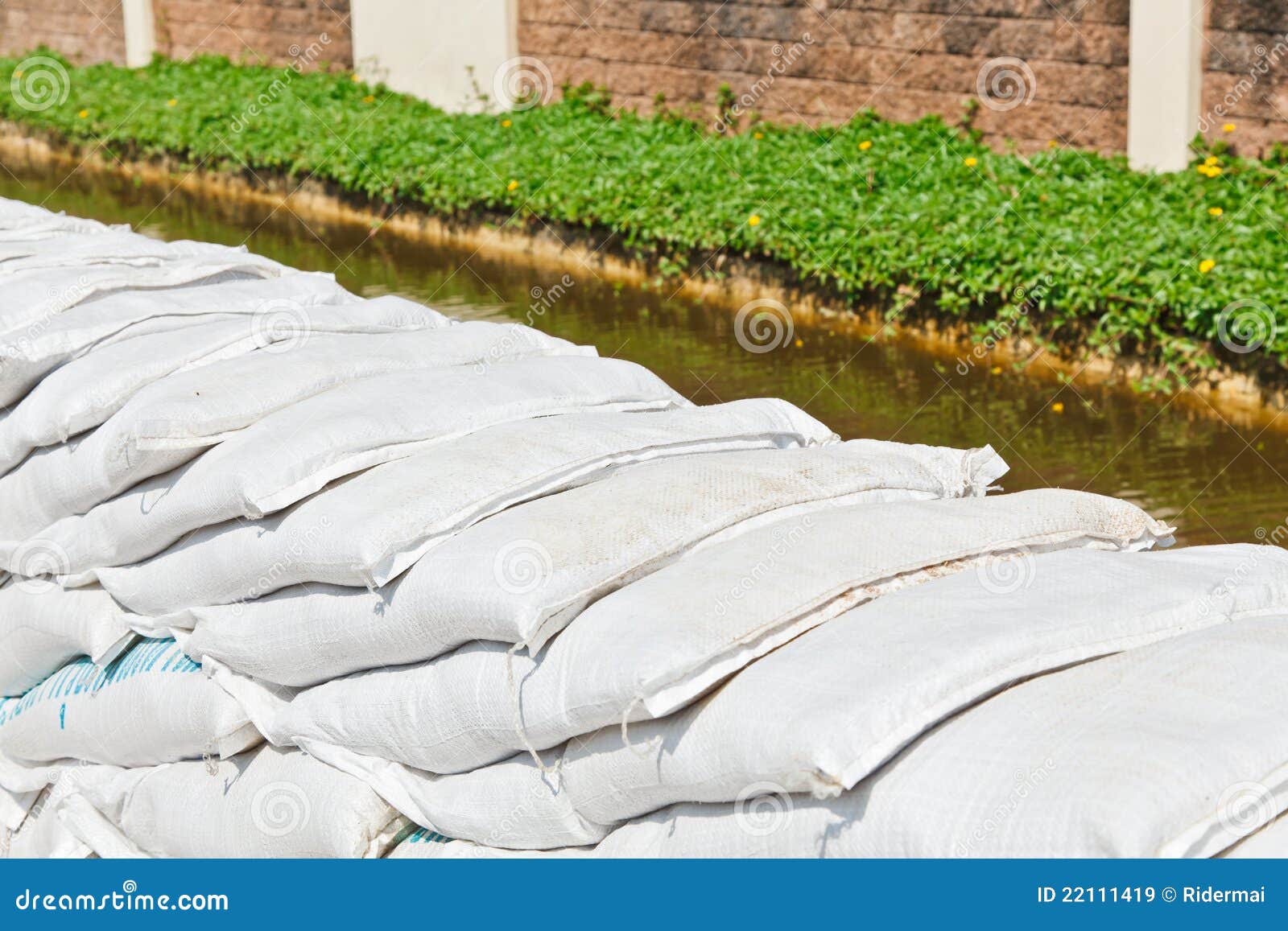 Sandbags for Flood Protection Stock Image - Image of overflow ...